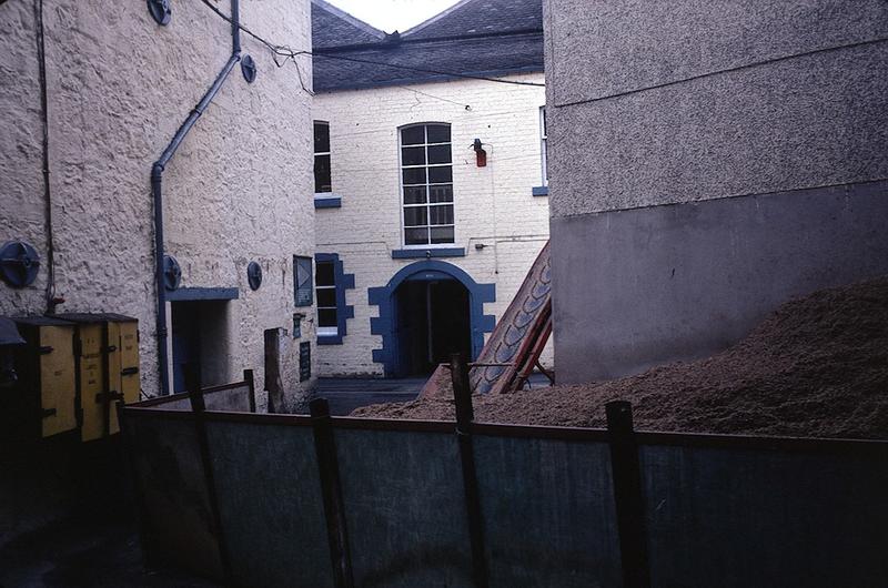 Rosebank Distillery yard with grain in skip - Falkirk Council