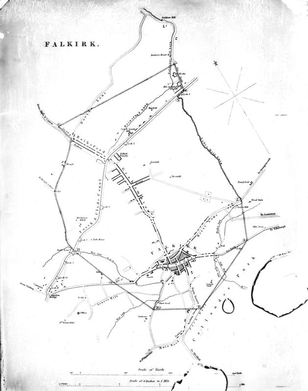 Photograph of an Alexander Black map of Falkirk of 1832. - Falkirk Council