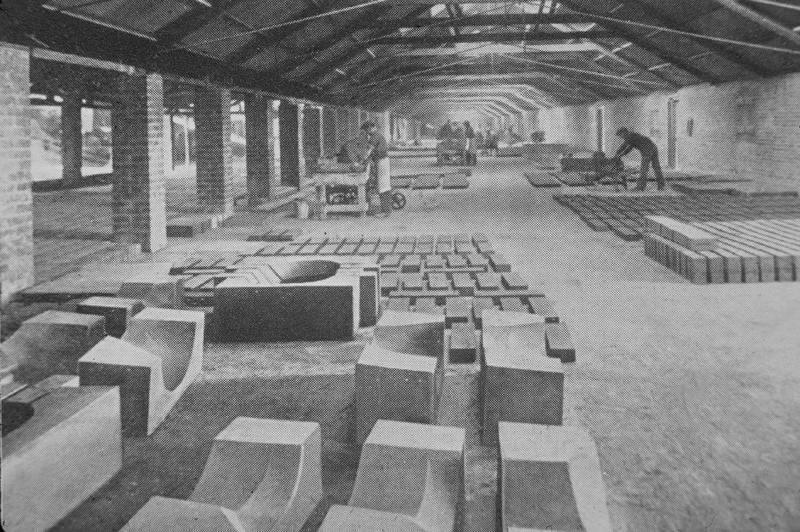 Castlecary brickworks : hand moulded bricks in drying area. - Falkirk ...