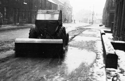 Snowplough clearing snow - Falkirk Council