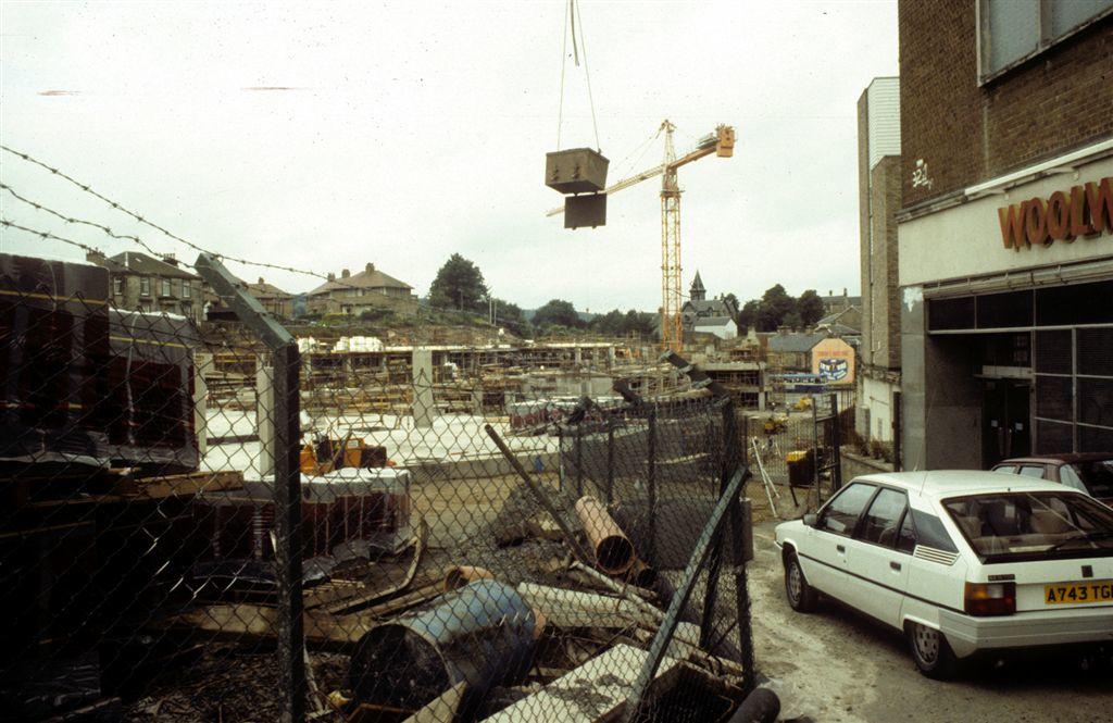 Rear of High Street during construction of Howgate Shopping Centre ...