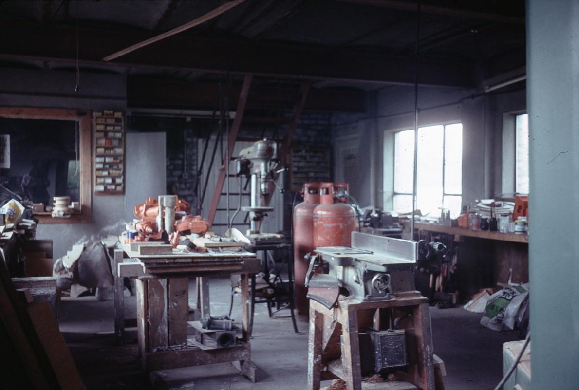 Larbert Foundry. Interior of pattern workshop. - Falkirk Council
