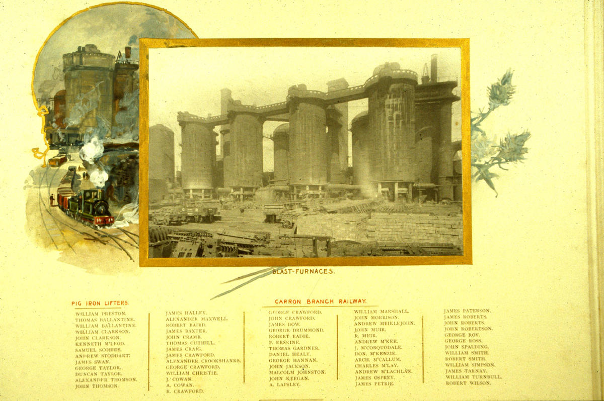 Blast Furnaces, Carron Iron Works with staff lists of Pig Iron Lifters ...