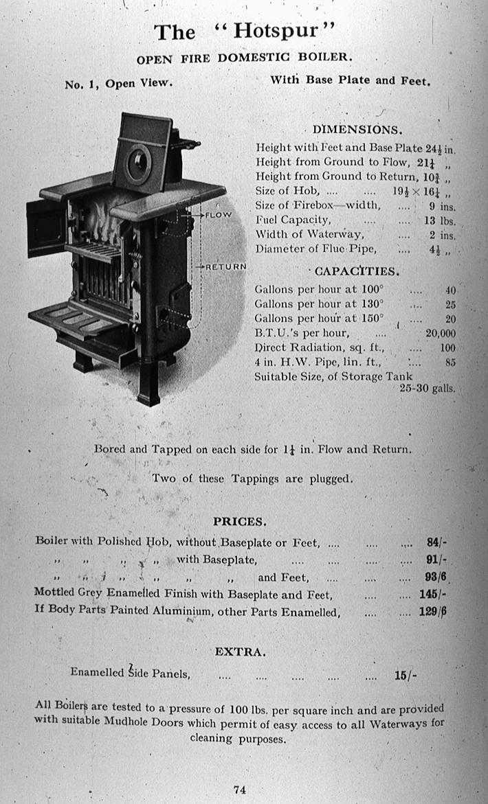 "Hotspur" Open Fire Domestic Boiler - Falkirk Council