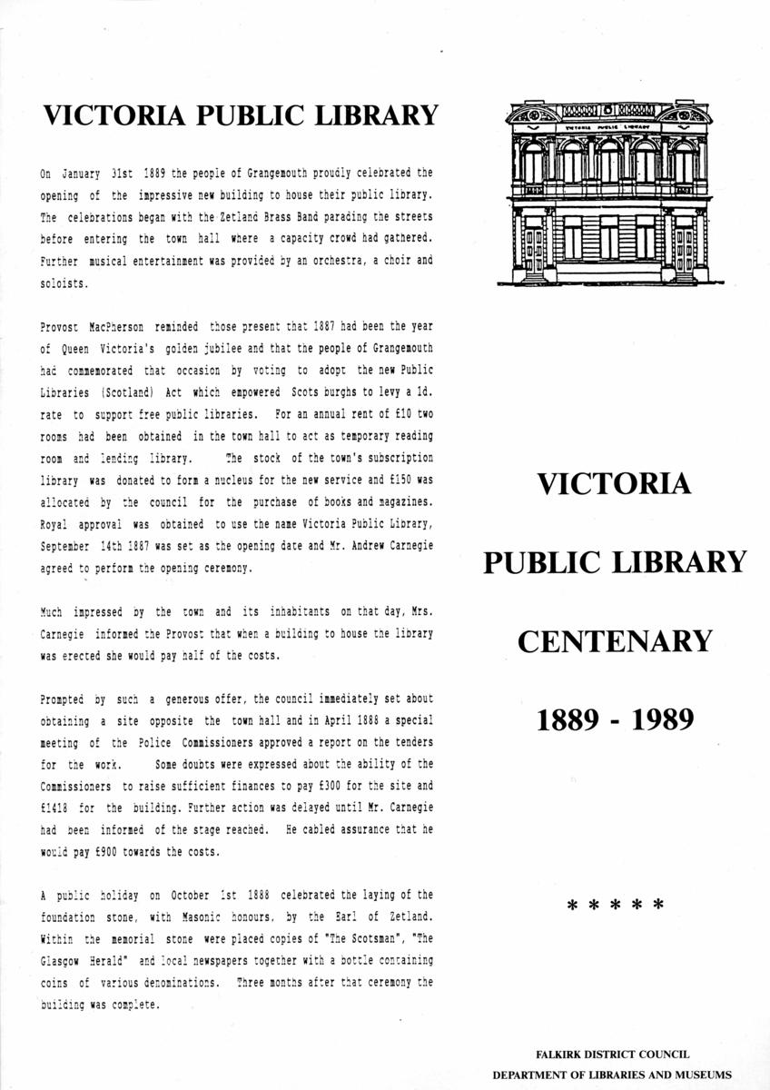 Leaflet on Grangemouth Library - Falkirk Council
