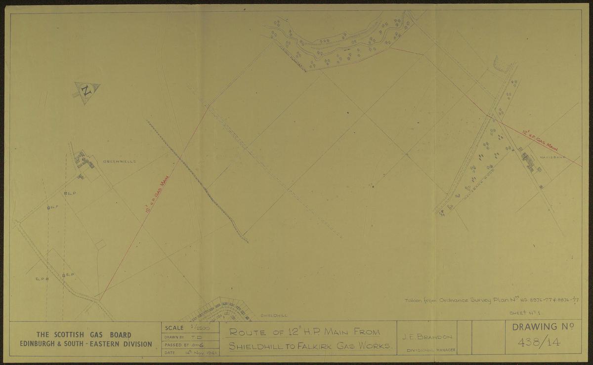Plan of Route of HP Gas Main - Falkirk Council