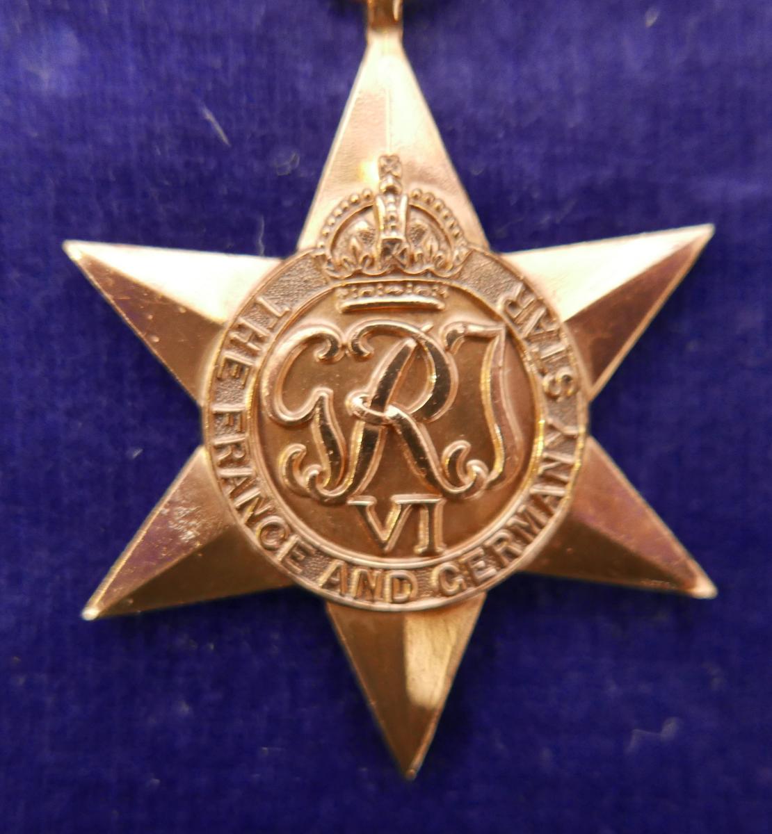 medal; "France & Germany Star (1944-1945)" - Falkirk Council