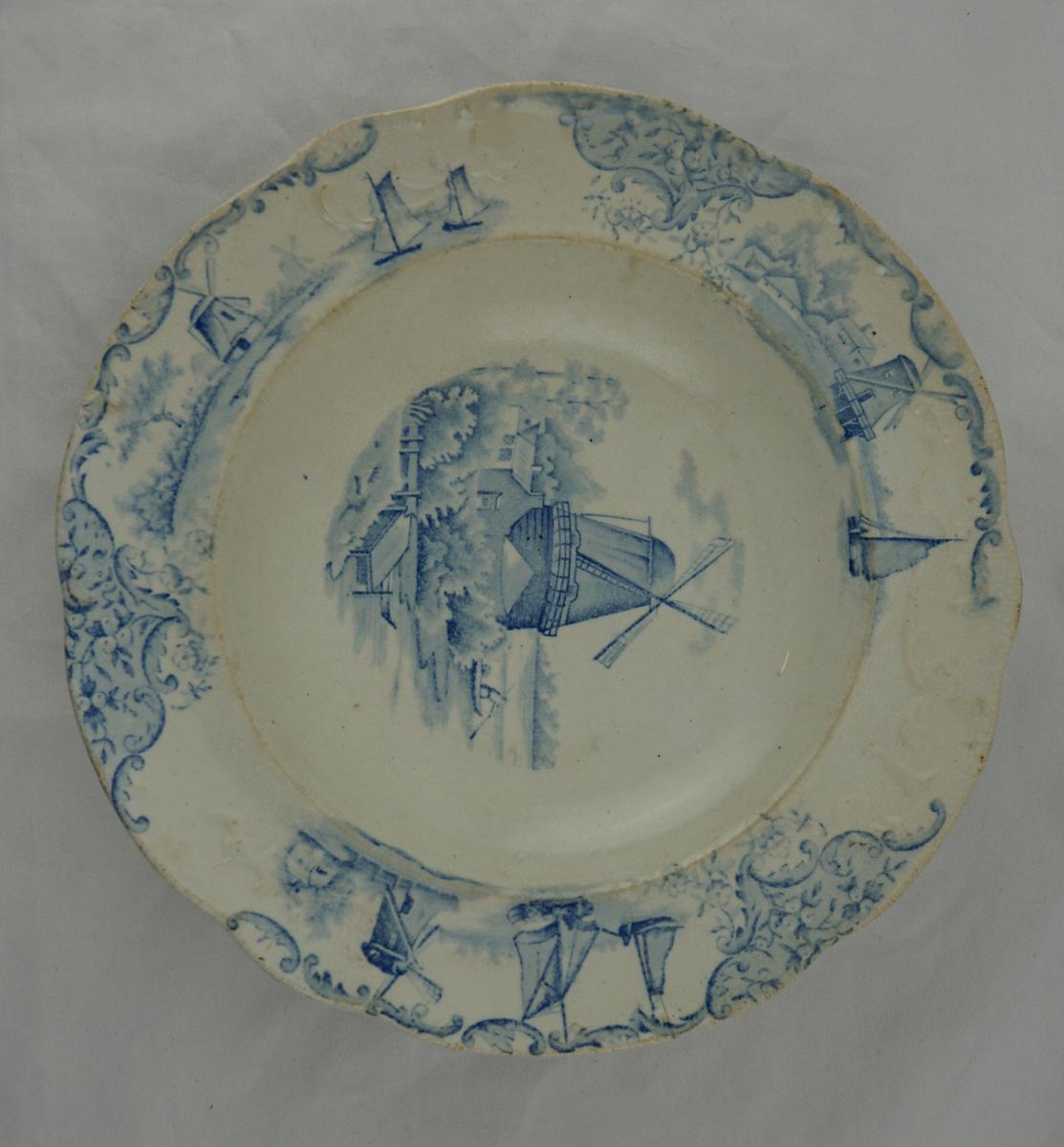 plate; soup (Delph pattern) - Falkirk Council