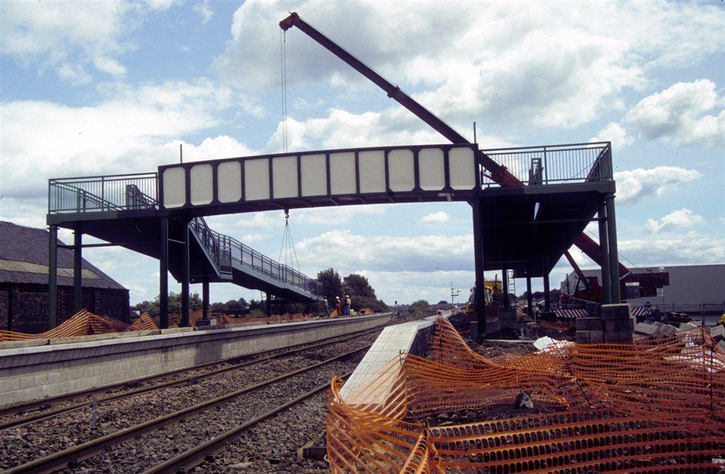 Camelon Railway station & footbridge during construction - Falkirk Council